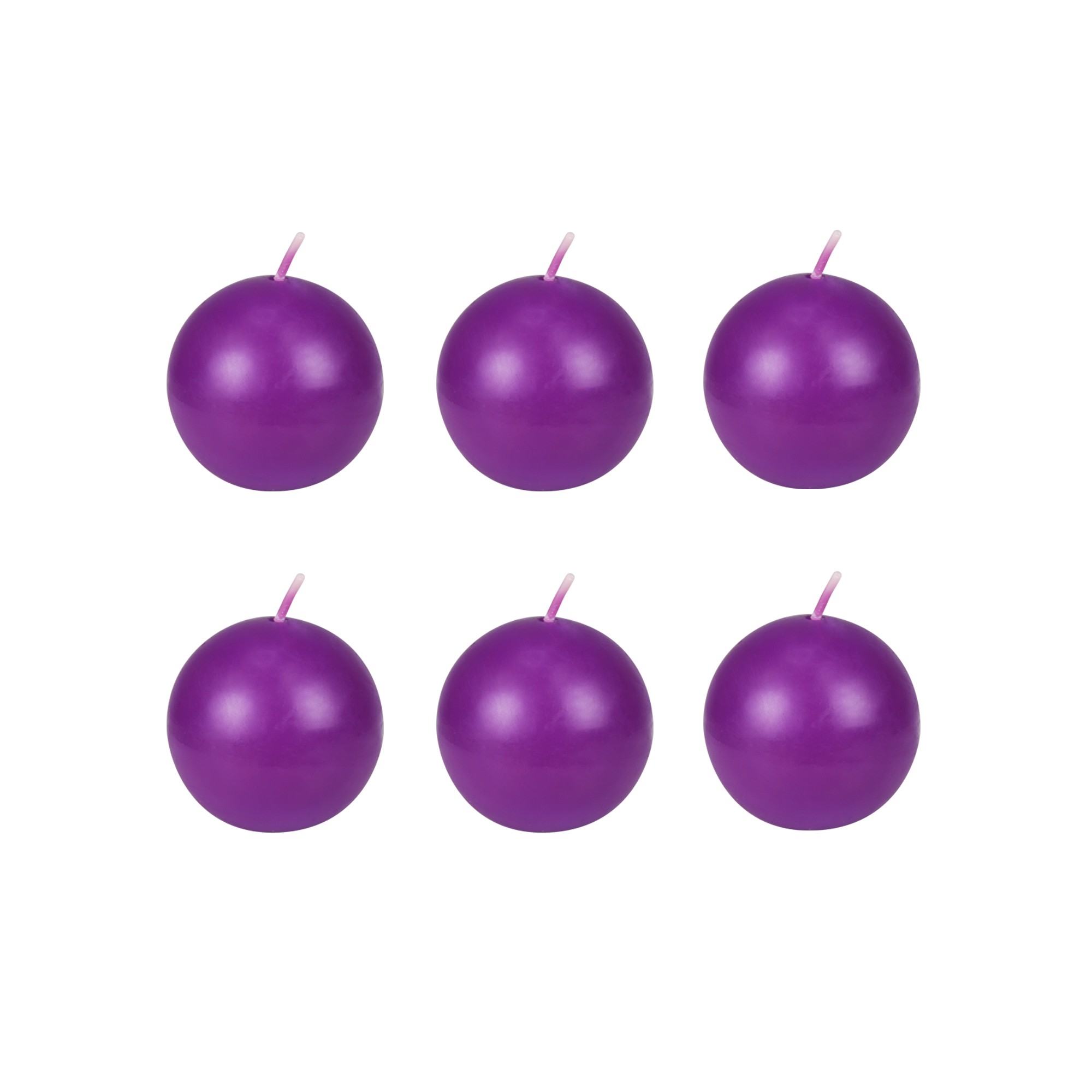 3 Inch Purple Ball Candles (6pc/Box) | Bazaar Home