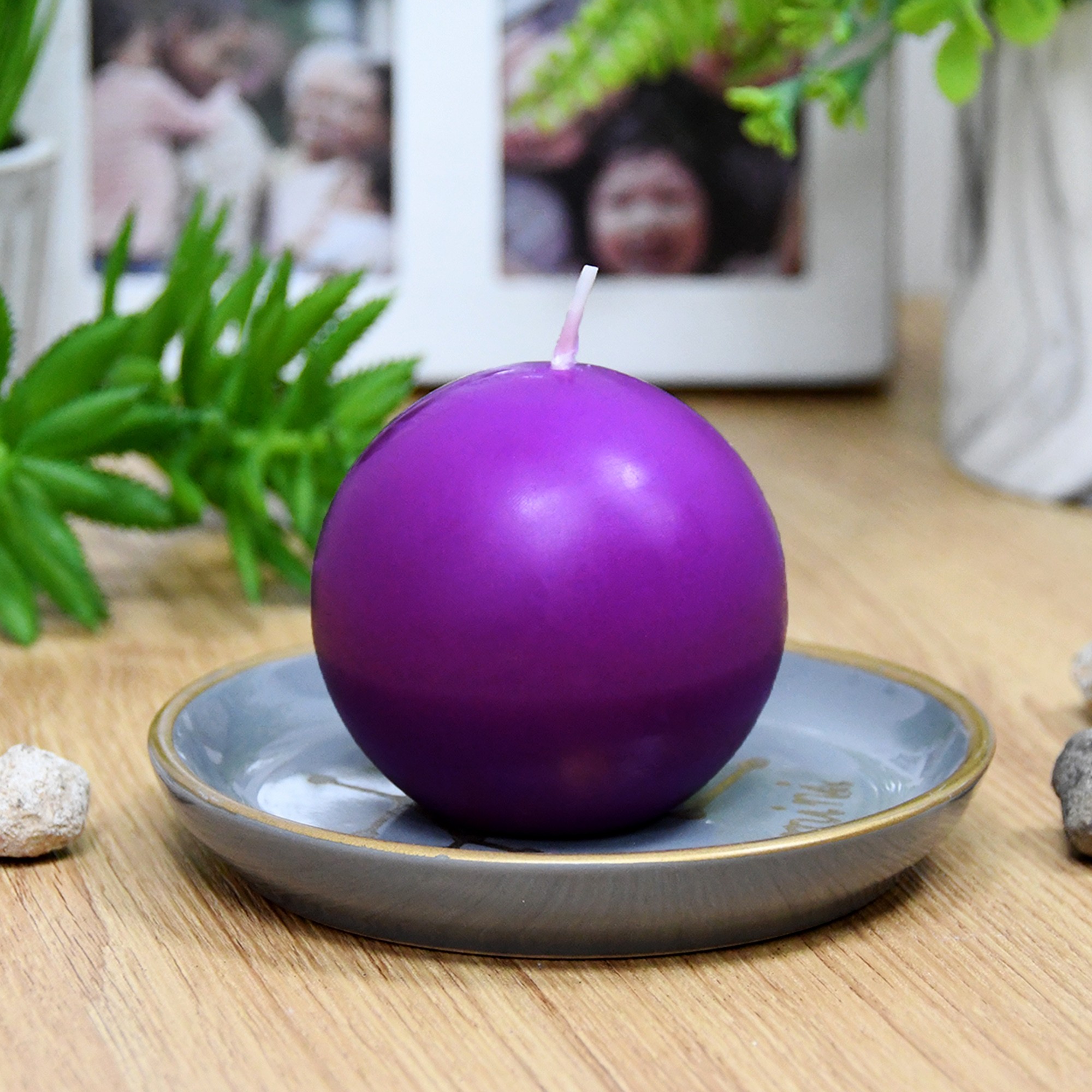 3 Inch Purple Ball Candles (6pc/Box) | Bazaar Home