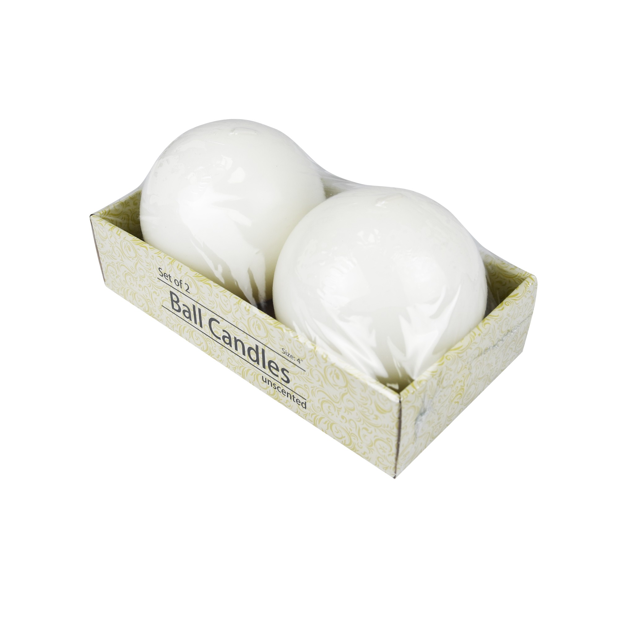 4 Inch White Ball Candles (2pc/Box) | Bazaar Home