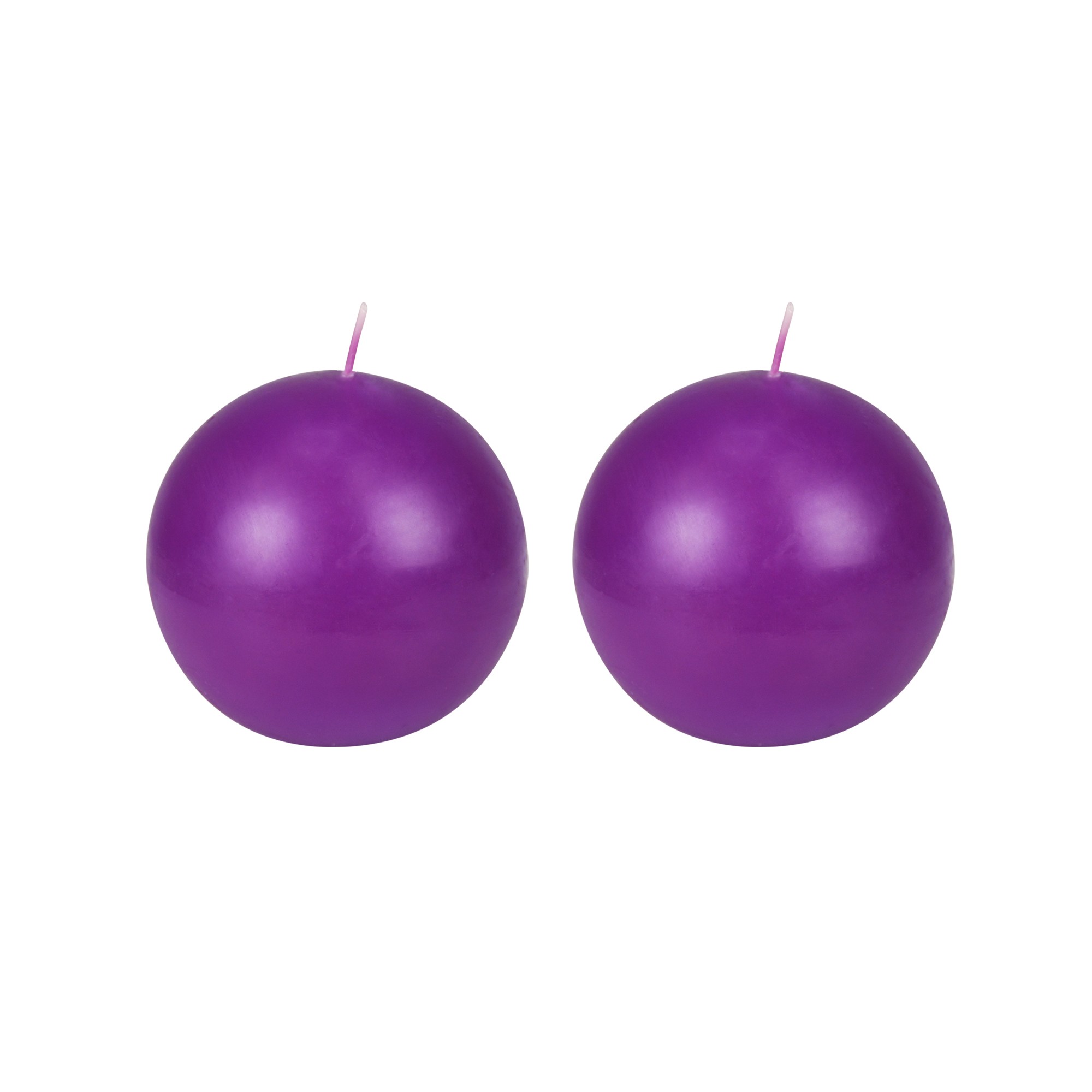 4 Inch Purple Ball Candles (2pc/Box) | Bazaar Home