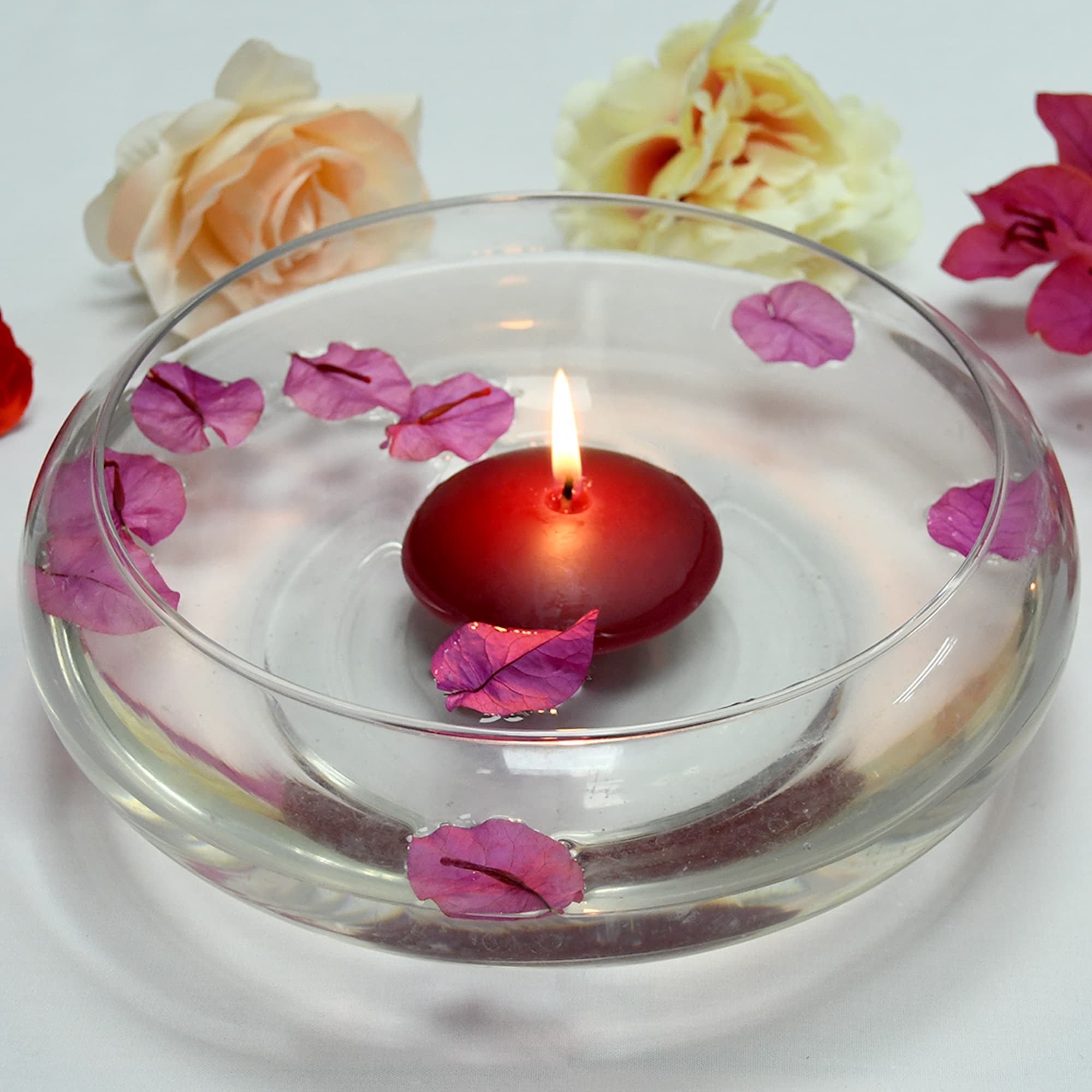 3 Inch Burgundy Floating Candles (12pc/Box) | Bazaar Home