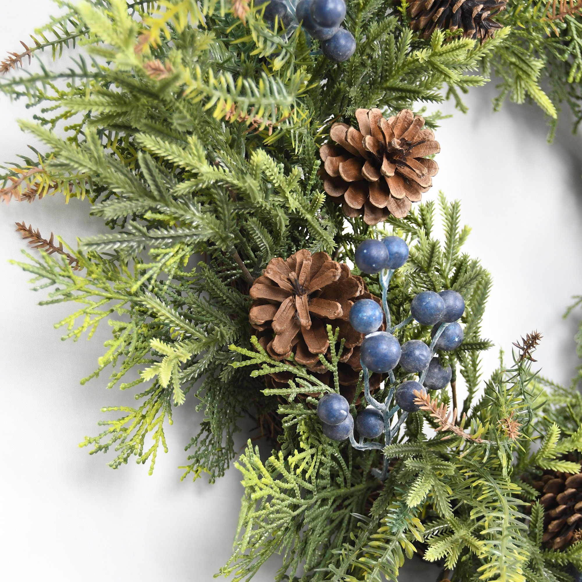 30 inch Christmas Wreath with Pinecones and Berries | Bazaar Home