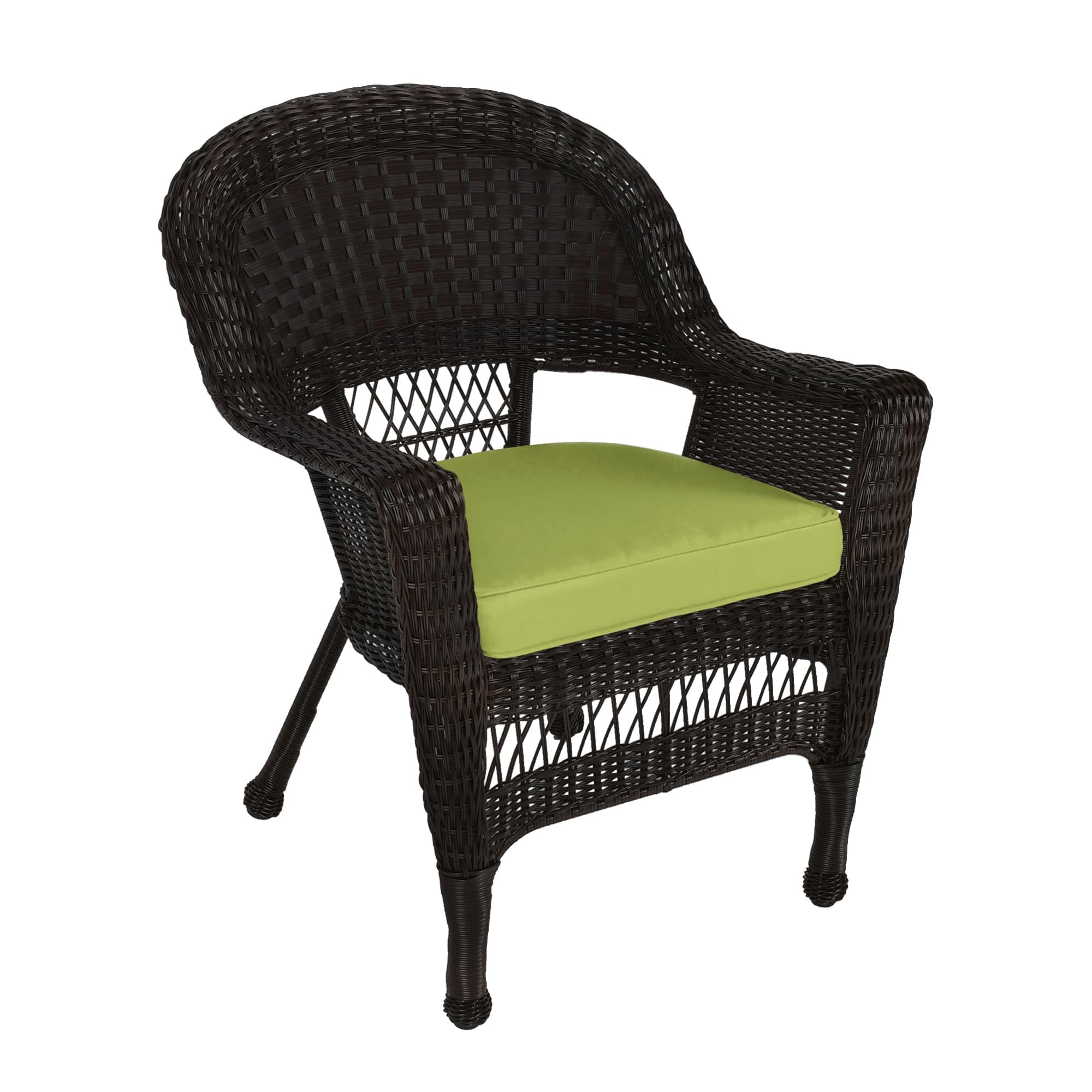 Espresso Wicker Chair With Cushion | Bazaar Home