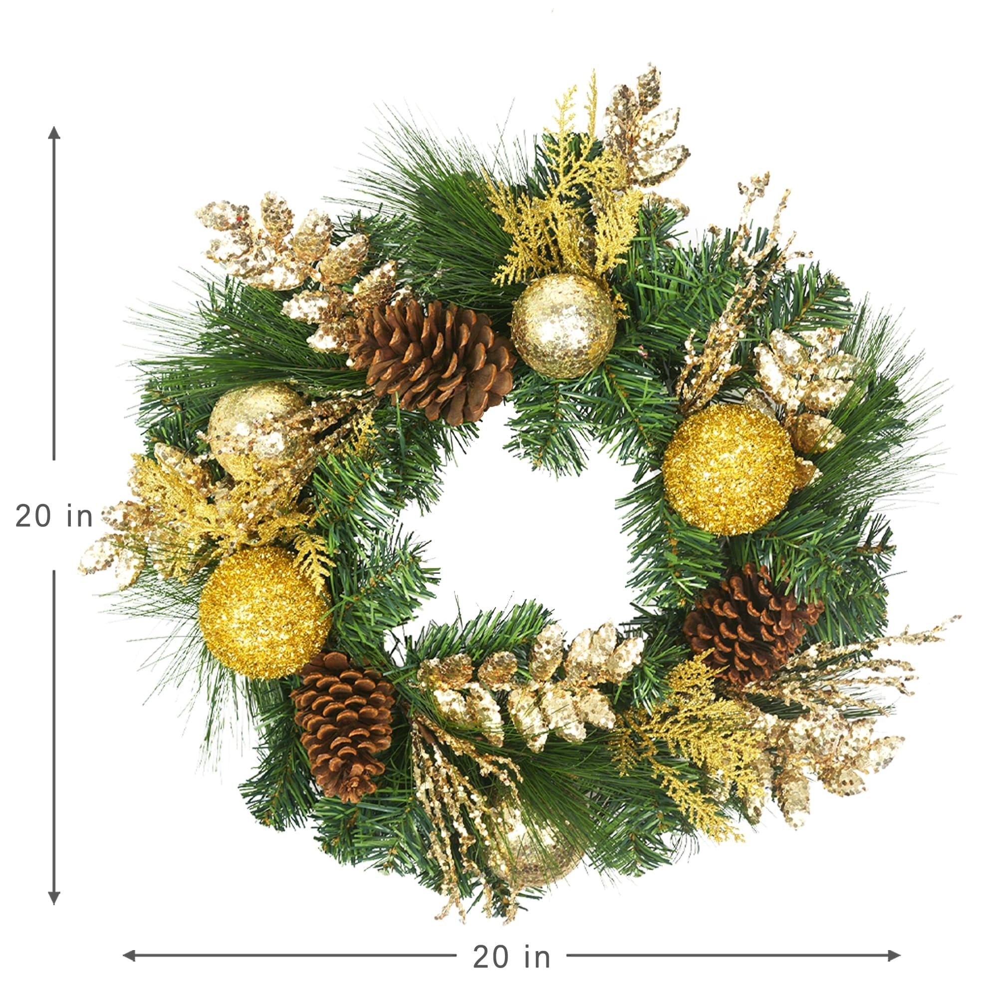 20 Inch Christmas Decorated Wreath | Bazaar Home